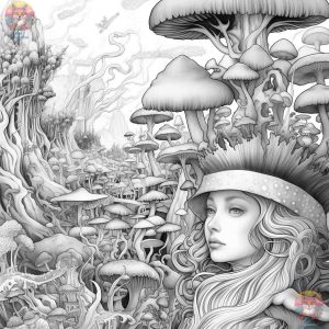 Trippy Mushroom Coloring Pages You'll Love - adultcolouring.com