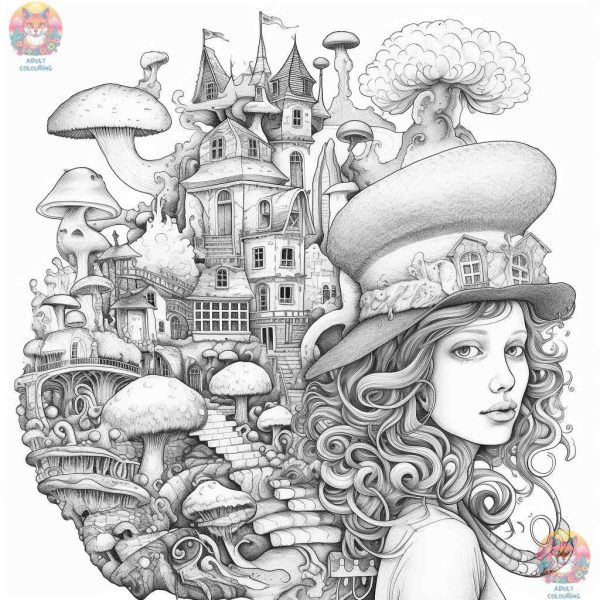 Trippy Mushroom Coloring Pages You'll Love - adultcolouring.com