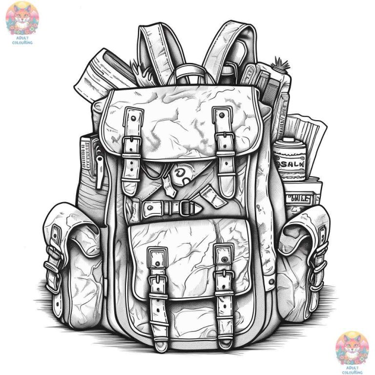 The Ultimate Backpack Coloring Page is Right Here - adultcolouring.com