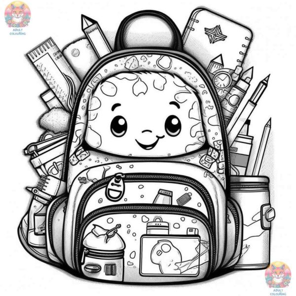 The Ultimate Backpack Coloring Page is Right Here - adultcolouring.com