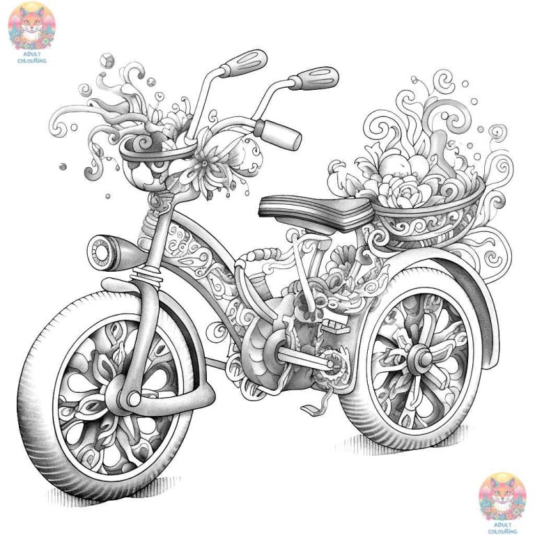 Ultimate Guide to Captivating Bike Coloring Pages - adultcolouring.com