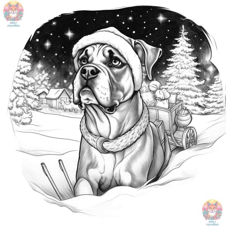 Unwrap Joy with the Best Christmas Dog Coloring Pages - adultcolouring.com