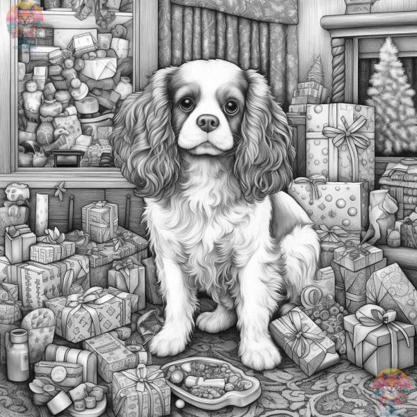 Unwrap Joy with the Best Christmas Dog Coloring Pages - adultcolouring.com