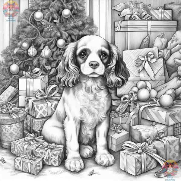 Unwrap Joy with the Best Christmas Dog Coloring Pages - adultcolouring.com