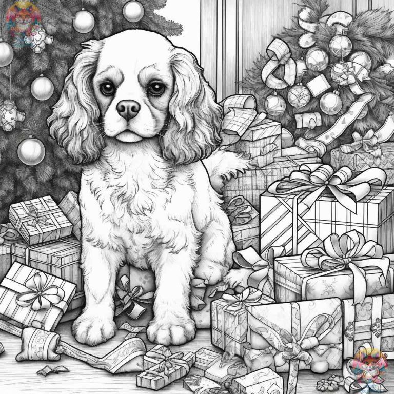 Unwrap Joy with the Best Christmas Dog Coloring Pages - adultcolouring.com