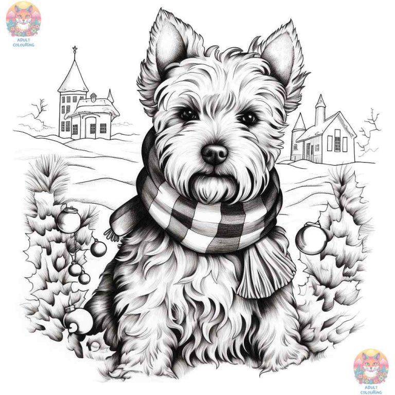 Unwrap Joy with the Best Christmas Dog Coloring Pages - adultcolouring.com