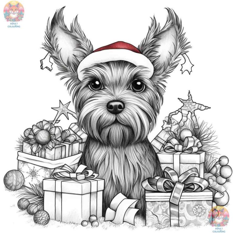 Unwrap Joy with the Best Christmas Dog Coloring Pages - adultcolouring.com
