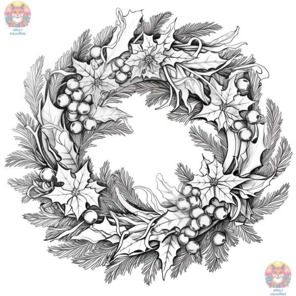 Holiday Magic: Illuminate Your Season with Christmas Wreath Coloring ...