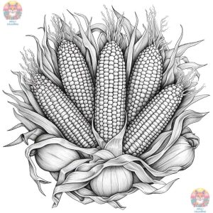 A-maize-ing Corn Coloring Pages - adultcolouring.com