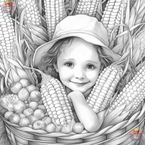 A-maize-ing Corn Coloring Pages - adultcolouring.com