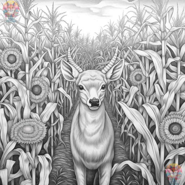 A-maize-ing Corn Coloring Pages - adultcolouring.com