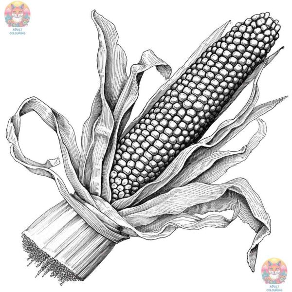 A-maize-ing Corn Coloring Pages - adultcolouring.com