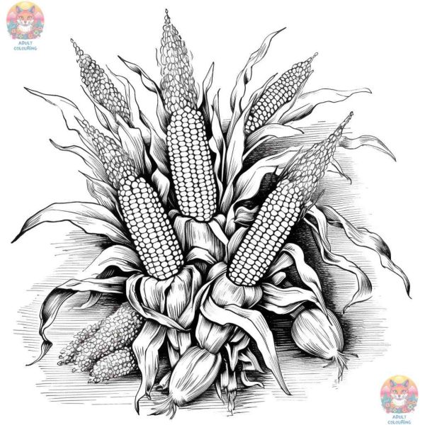 A-maize-ing Corn Coloring Pages - adultcolouring.com
