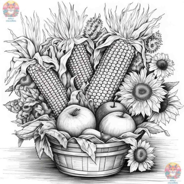 A-maize-ing Corn Coloring Pages - adultcolouring.com