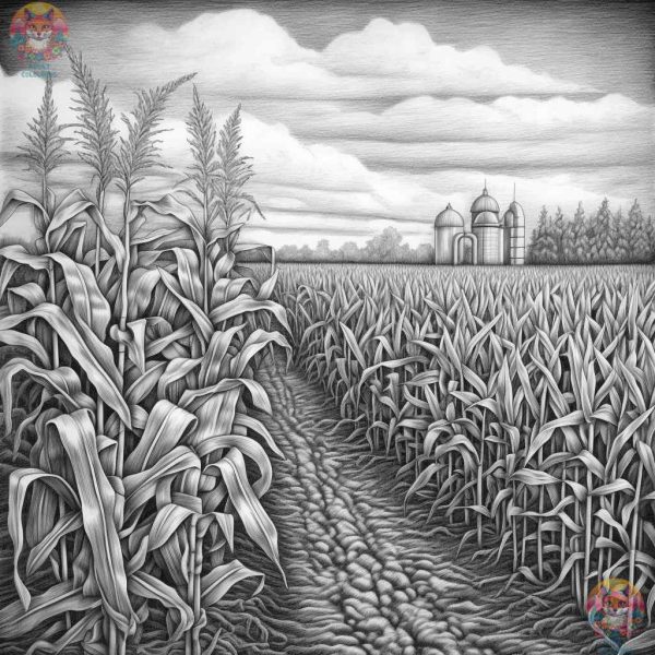 A-maize-ing Corn Coloring Pages - adultcolouring.com