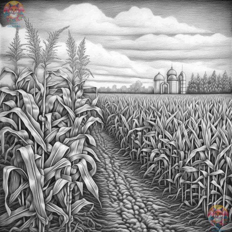 A-maize-ing Corn Coloring Pages - adultcolouring.com