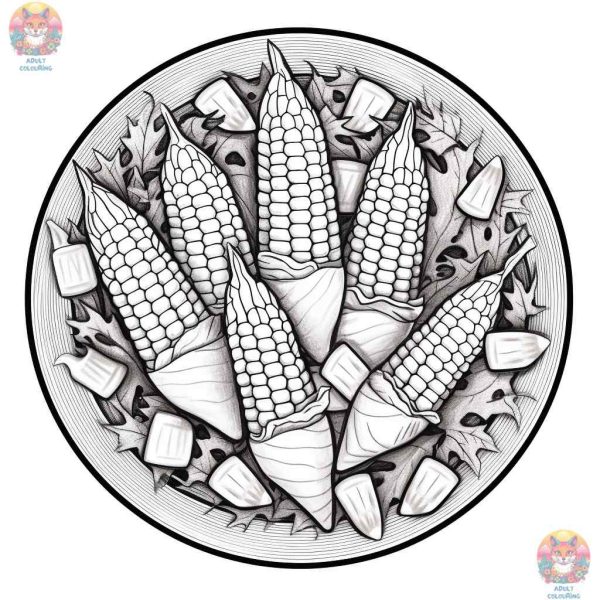 A-maize-ing Corn Coloring Pages - adultcolouring.com