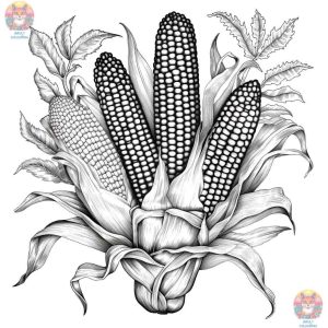 A-maize-ing Corn Coloring Pages - adultcolouring.com