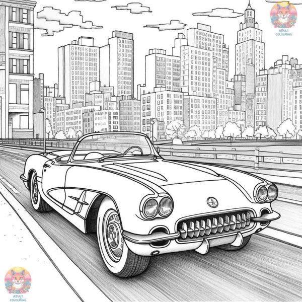 Shading the Speed: A Thrilling Adventure with Corvette Coloring Page ...