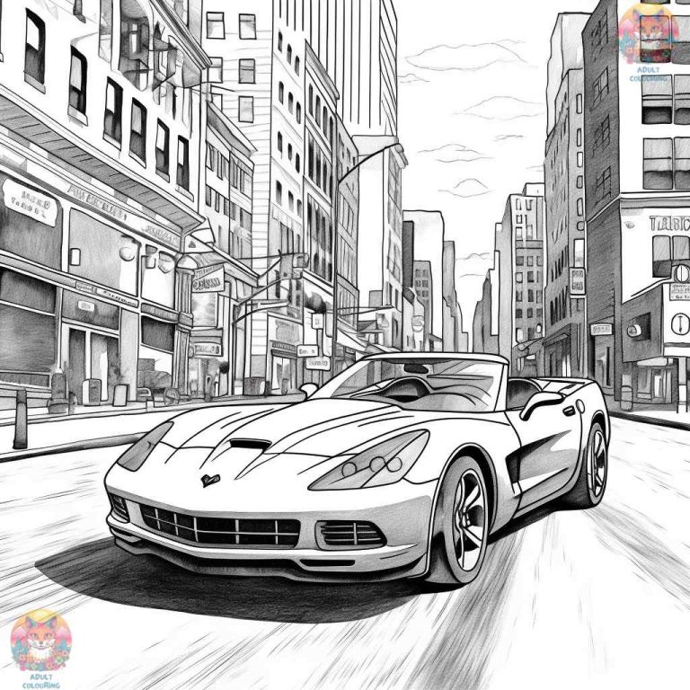Shading the Speed: A Thrilling Adventure with Corvette Coloring Page ...