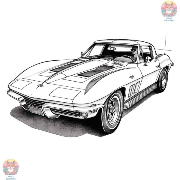 Shading the Speed: A Thrilling Adventure with Corvette Coloring Page ...