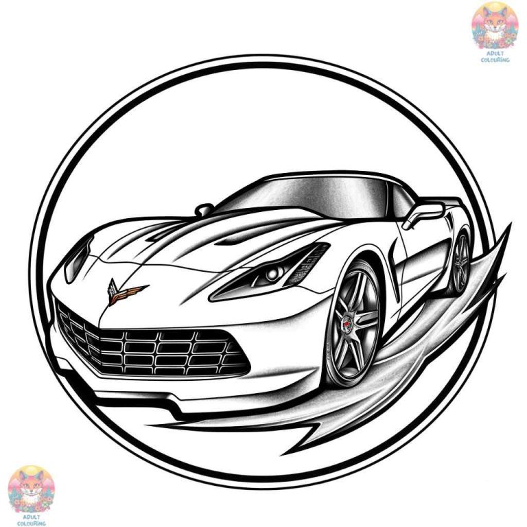 Shading the Speed: A Thrilling Adventure with Corvette Coloring Page ...