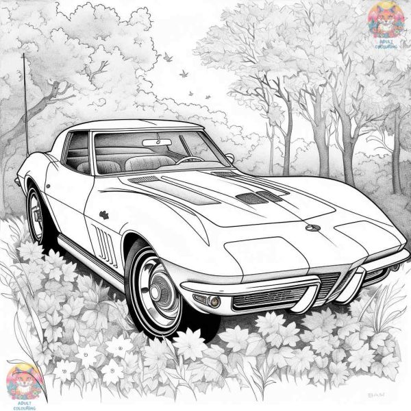 Shading the Speed: A Thrilling Adventure with Corvette Coloring Page ...