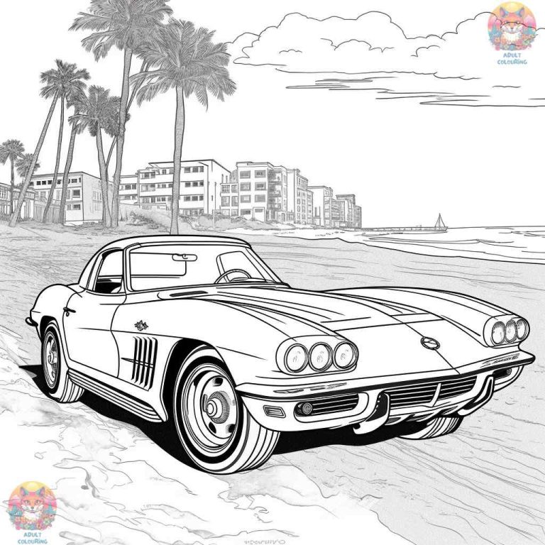 Shading the Speed: A Thrilling Adventure with Corvette Coloring Page ...