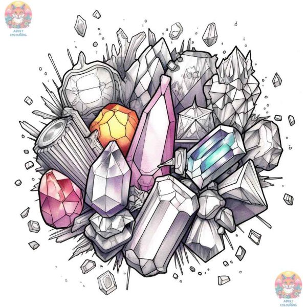 Sparkle & Shine: An Exciting Journey Through Crystals Coloring Pages ...