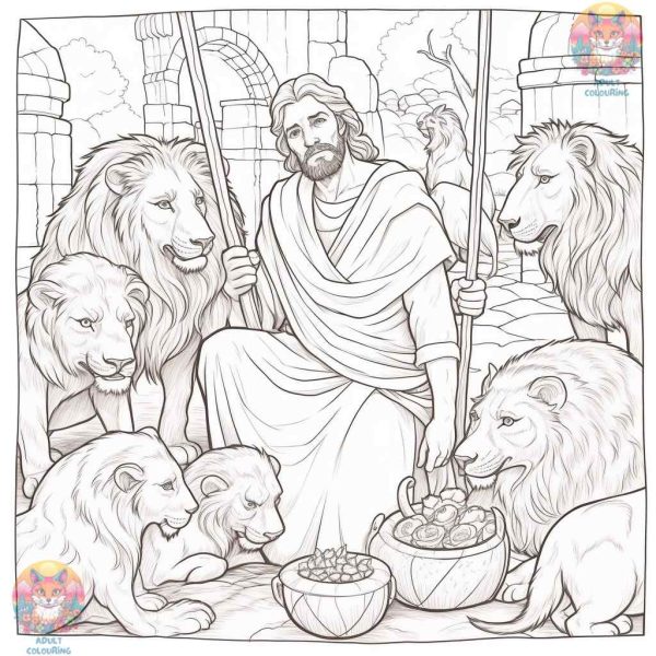 Daniel and the Lions' Den: Epic Coloring Page Collection ...