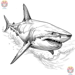 A Deep Sea Journey with Great White Shark Coloring Pages ...