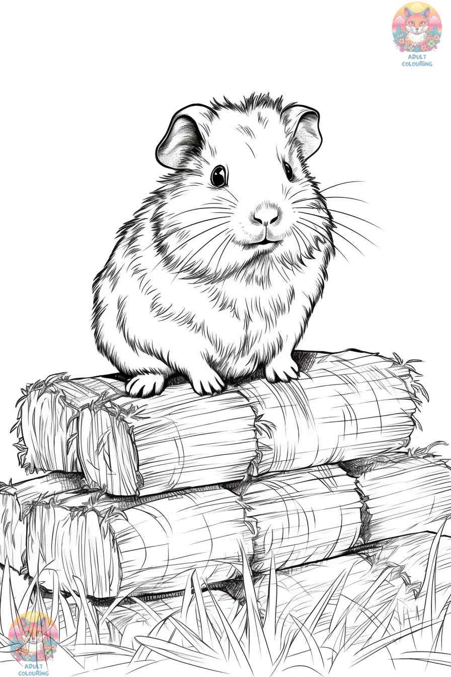 Super Cute Guinea Pigs Coloring Pages You'll Love - adultcolouring.com