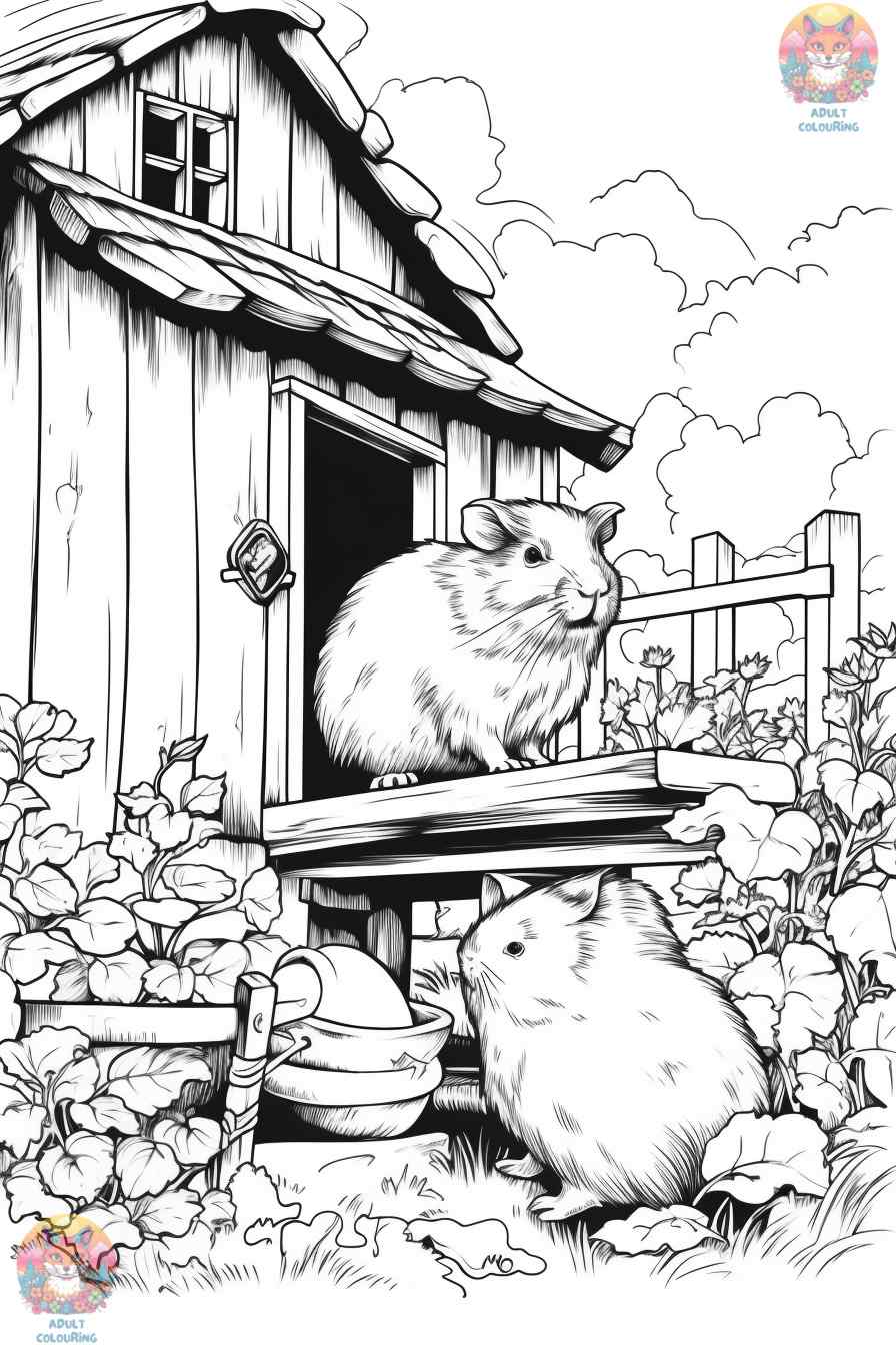 Super Cute Guinea Pigs Coloring Pages You'll Love - adultcolouring.com