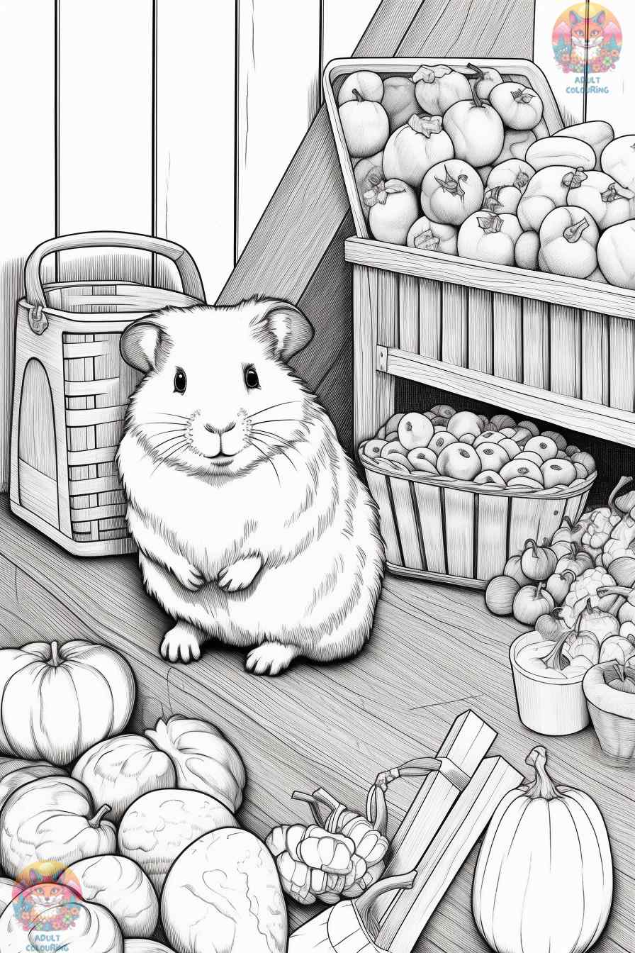 Super Cute Guinea Pigs Coloring Pages You'll Love - adultcolouring.com