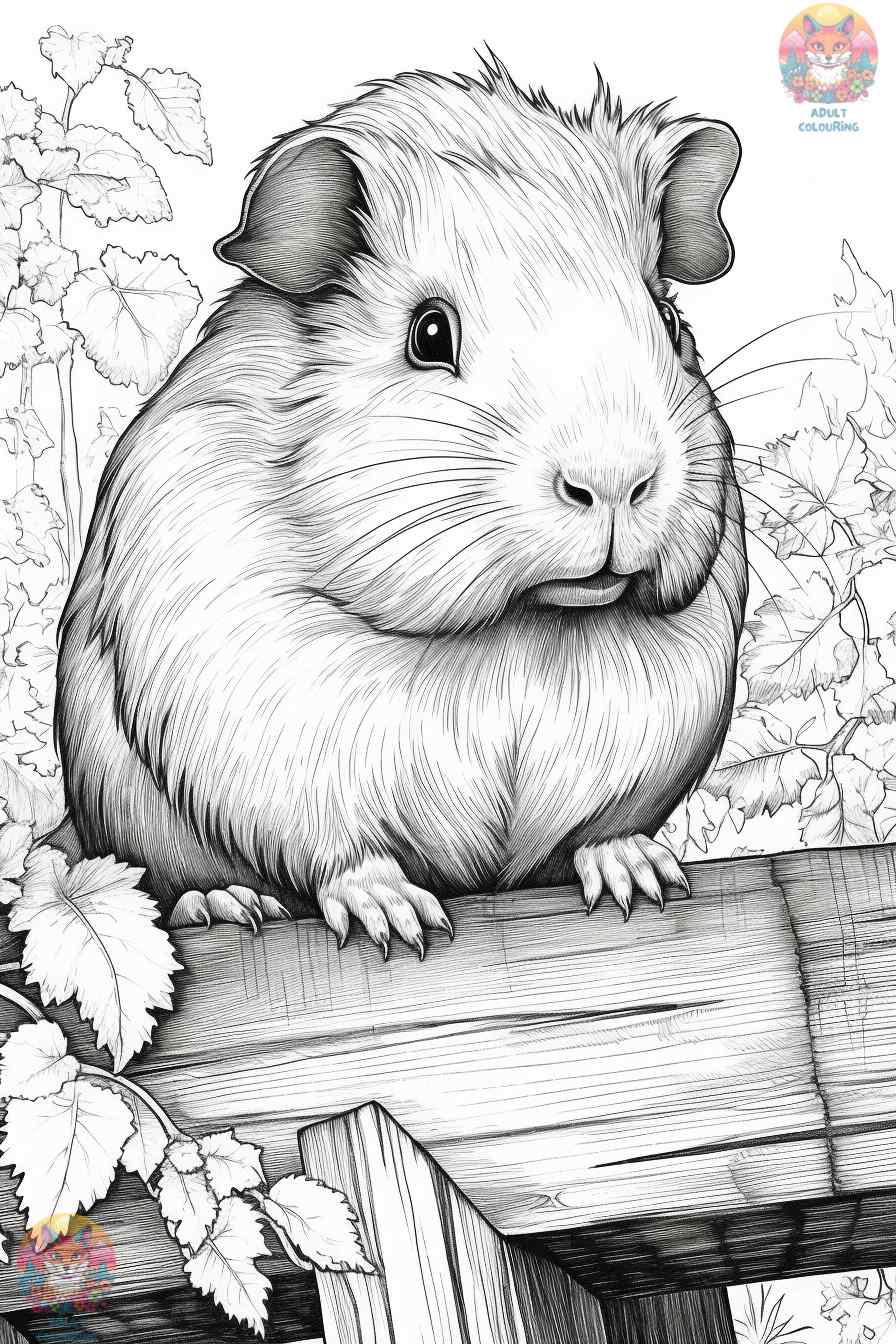 Super Cute Guinea Pigs Coloring Pages You'll Love - adultcolouring.com