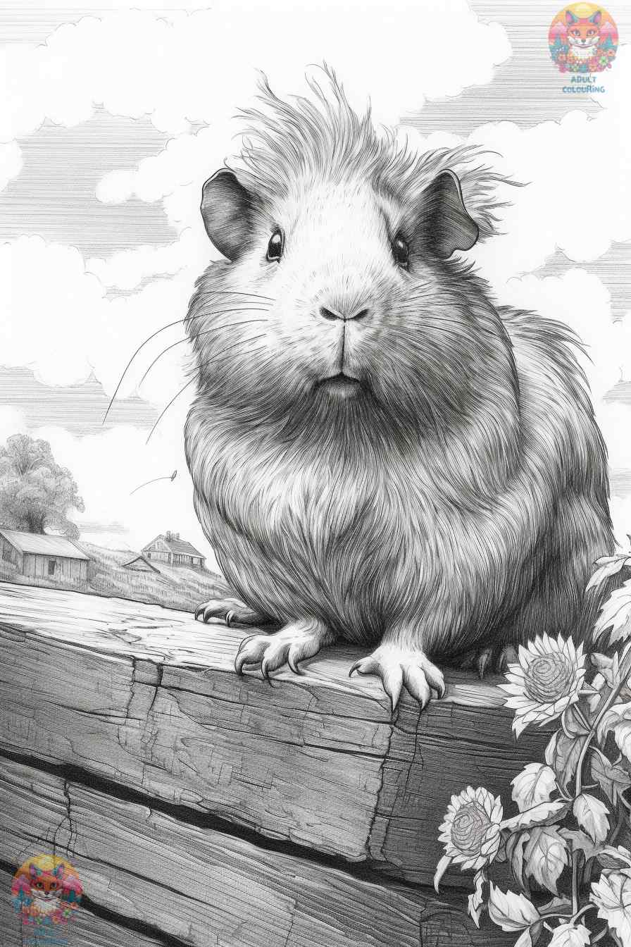 Super Cute Guinea Pigs Coloring Pages You'll Love - adultcolouring.com