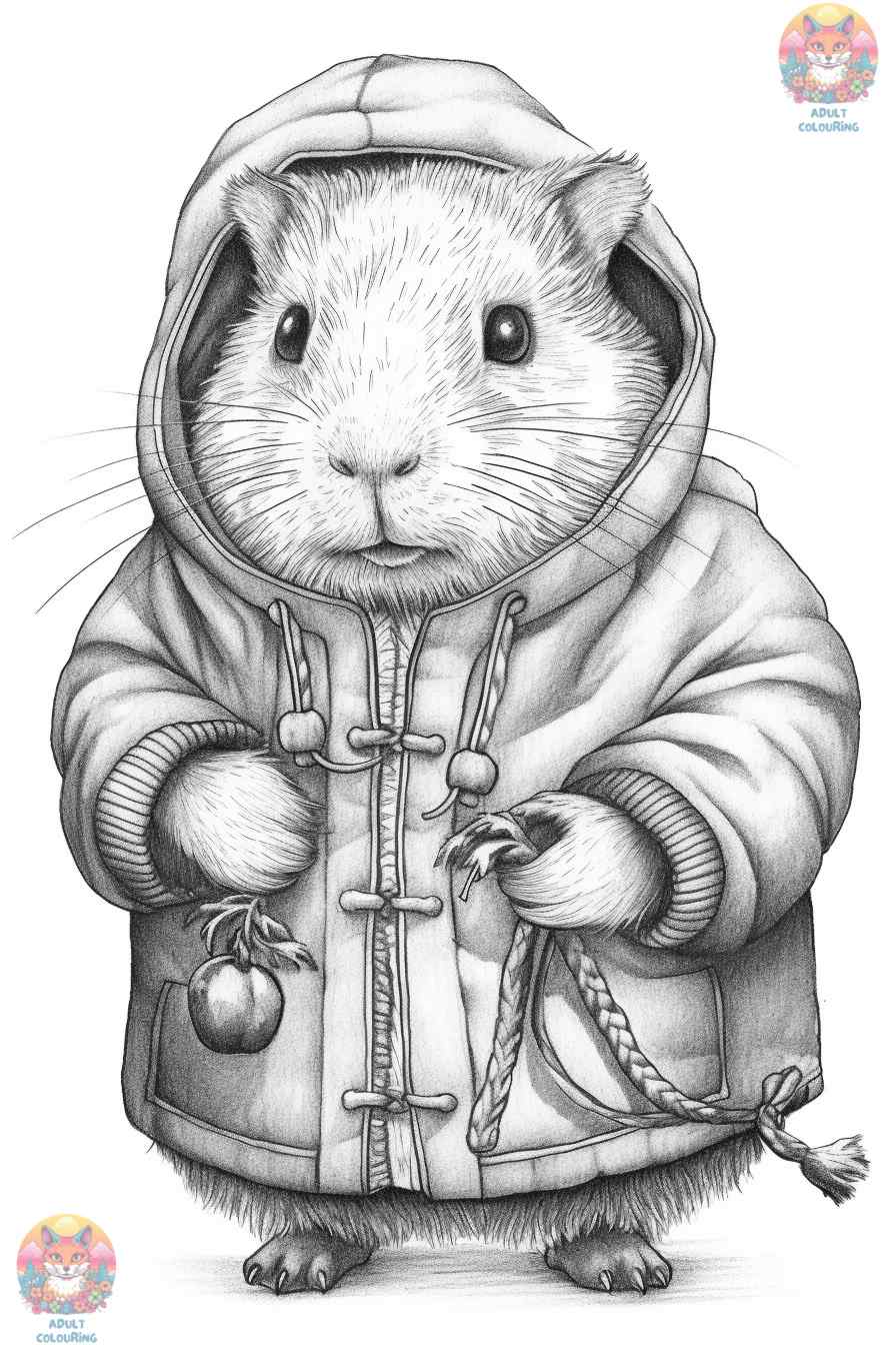 Super Cute Guinea Pigs Coloring Pages You'll Love - adultcolouring.com