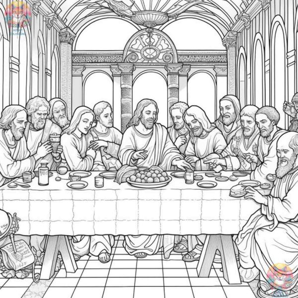 Recreate the Iconic Last Supper with an Amazing Coloring Page ...
