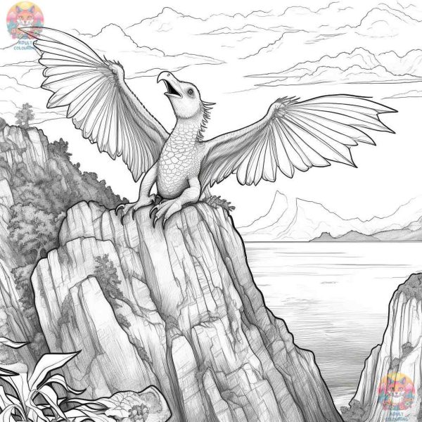 Soaring into the World of Pterodactyl Coloring Pages - adultcolouring.com