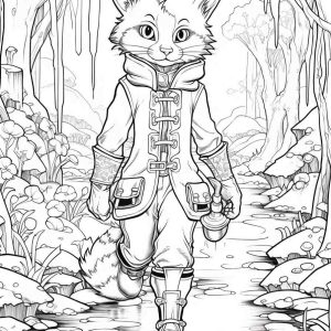 Fairytale Magic: Awesome Puss in Boots Coloring Pages - adultcolouring.com