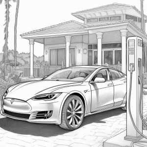 Drive Imagination: Experience our Electrifying Tesla Coloring Pages ...