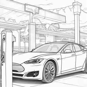 Drive Imagination: Experience our Electrifying Tesla Coloring Pages ...