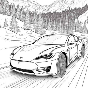 Drive Imagination: Experience our Electrifying Tesla Coloring Pages ...