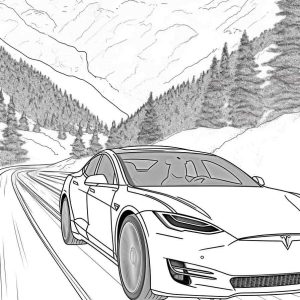 Drive Imagination: Experience our Electrifying Tesla Coloring Pages ...