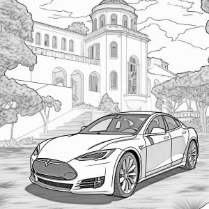 Drive Imagination: Experience our Electrifying Tesla Coloring Pages ...