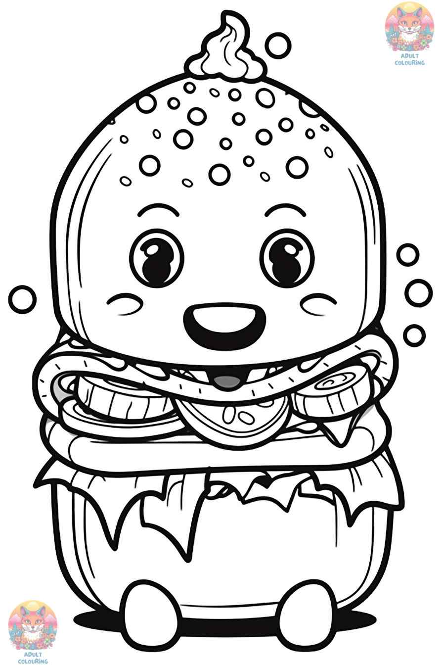 Deliciously Adorable: A Feast of Kawaii Food Coloring Pages ...