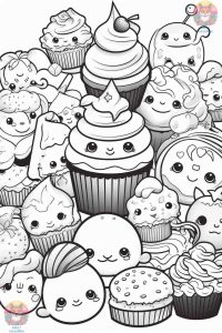 Deliciously Adorable: A Feast of Kawaii Food Coloring Pages ...