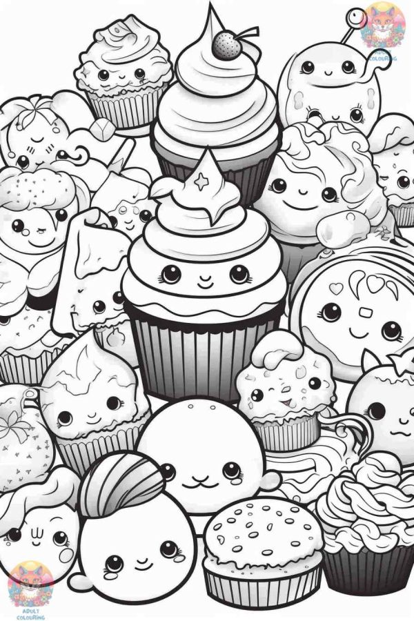 Deliciously Adorable: A Feast of Kawaii Food Coloring Pages ...