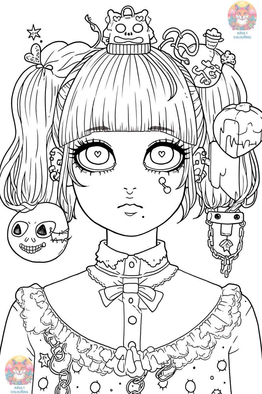 Adorably Eerie: Free High Quality Creepy Kawaii Coloring Pages ...