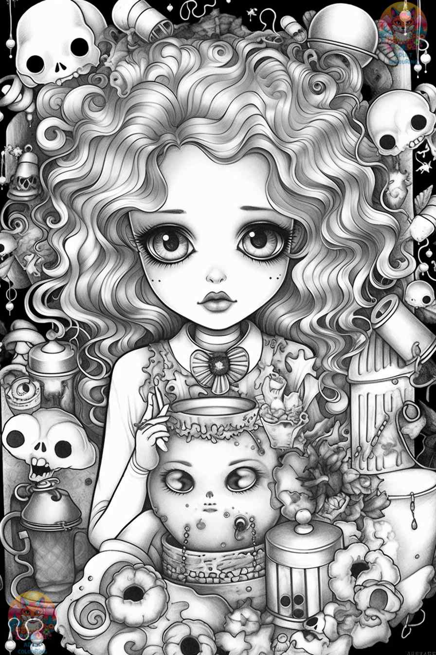 Adorably Eerie: Free High Quality Creepy Kawaii Coloring Pages ...